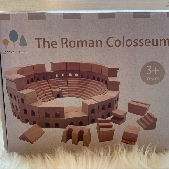 Little Forest | Toys | Nib Solid Wood Block Set Of The Roman Colosseum ...